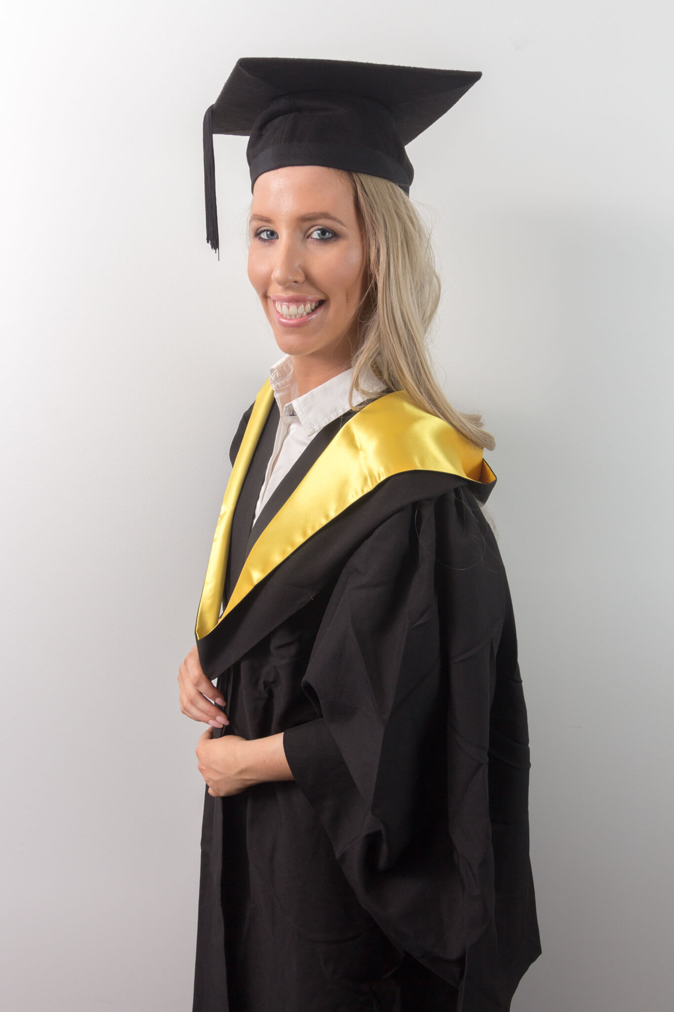 Victoria University Bachelor of Social Work graduation gown set - Side view