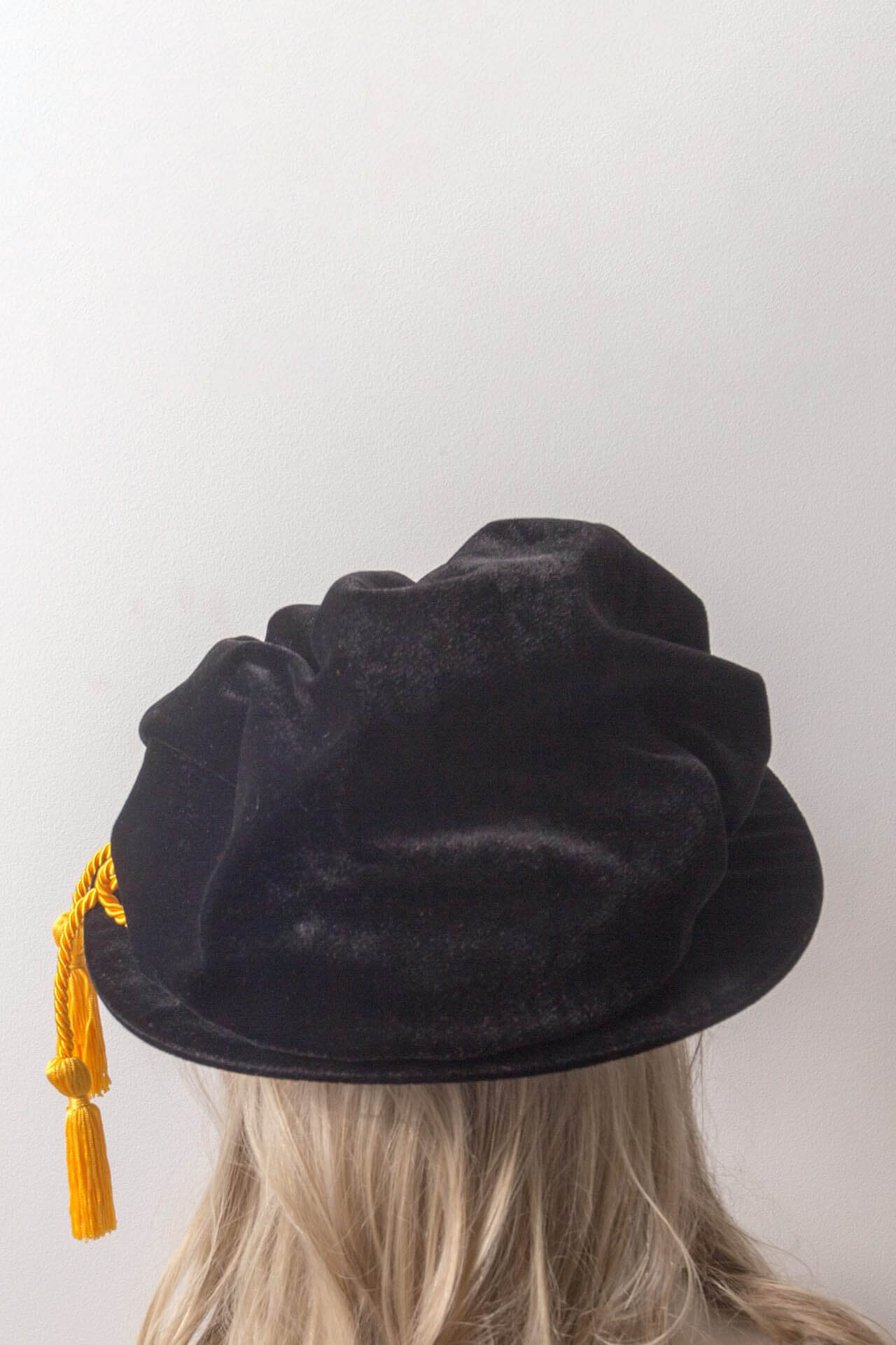 PhD Hat Yellow Tassel - Back view