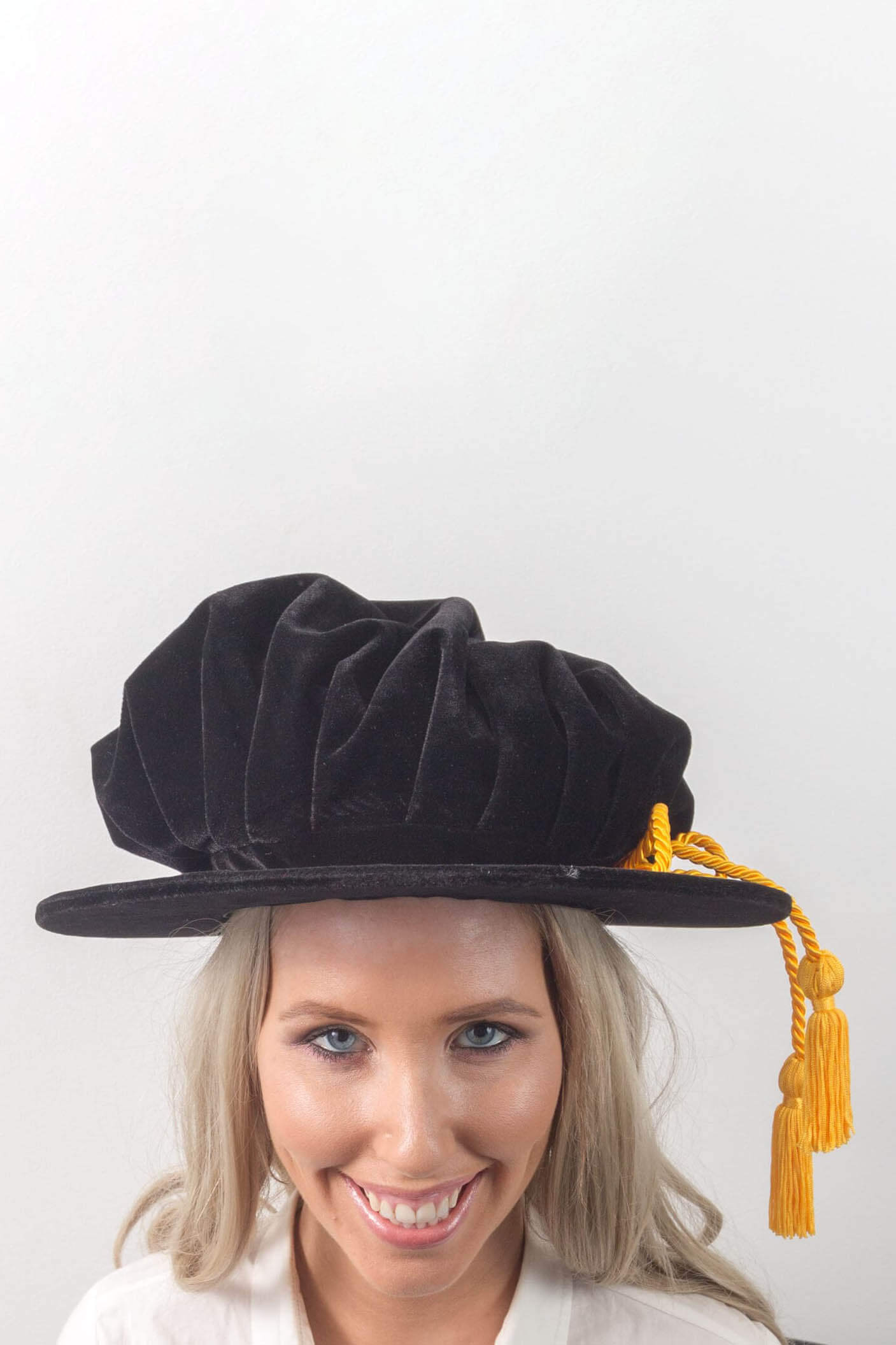 PhD Hat Yellow Tassel - Side view