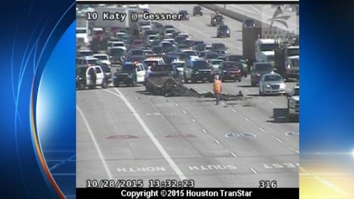 Katy Freeway west reopens at Gessner after accident, lost load