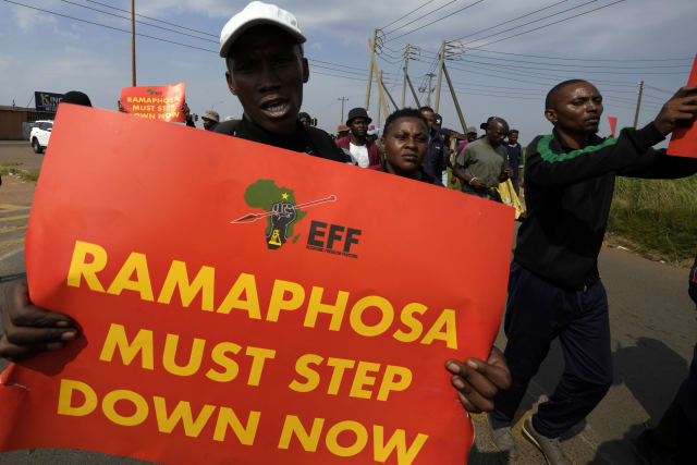 South Africans demonstrate and call for president to resign