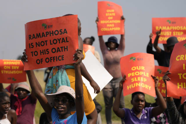 South Africans demonstrate and call for president to resign