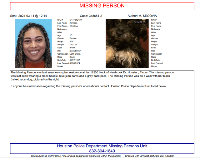 christina johnson missing