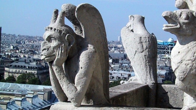 Notre Dame Gargoyles Gargoyle, View From Notre Dame, Paris By John