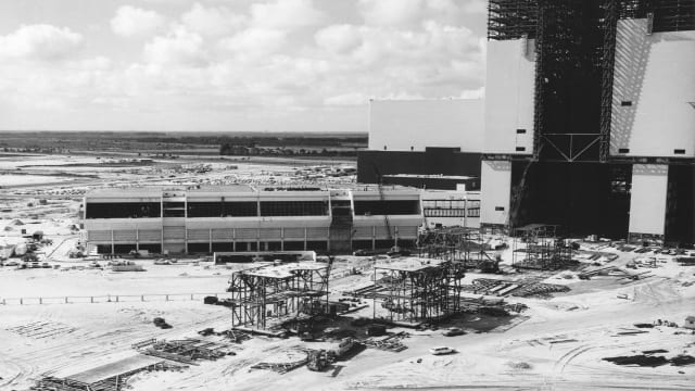 clouds inside nasa building