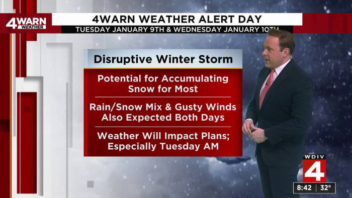 4Warn Weather Alert Day declared for Tuesday, Wednesday ahead of winter ...