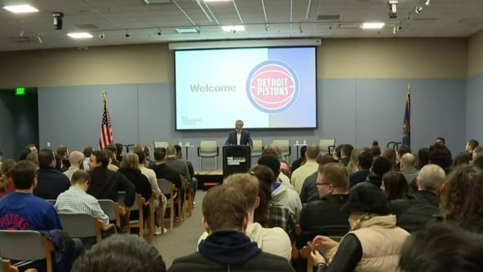 Detroit Pistons organization visit Farmington Hills Holocaust center