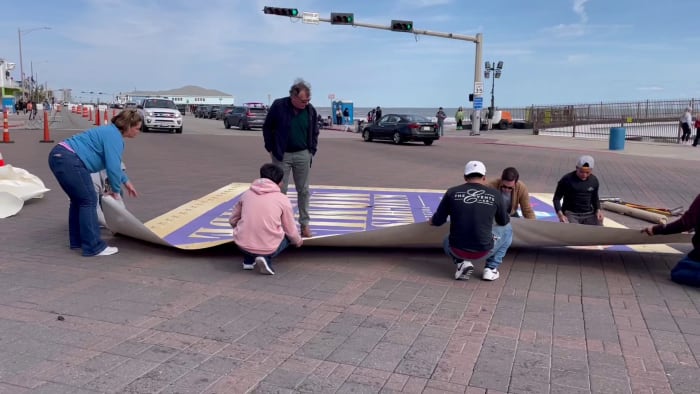 Preps underway for the Knights of Momus Grand Night Parade in Galveston
