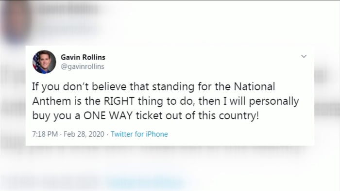 Congressional candidate Gavin Rollins offers ‘one-way ticket’ out of USA