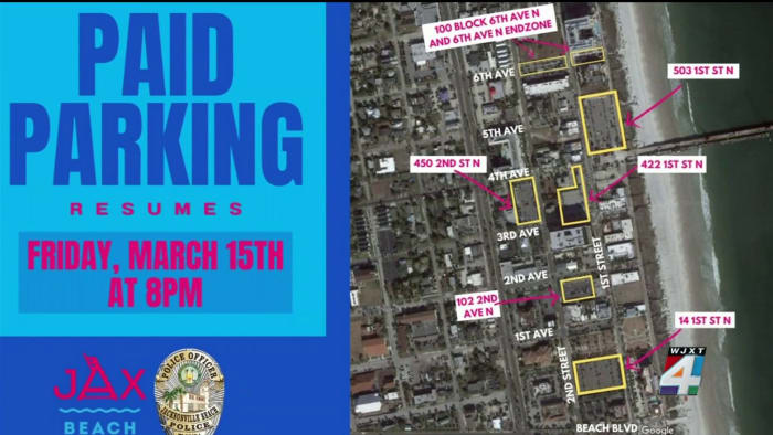 Heads Up: Jax Beach paid parking resumes March 15