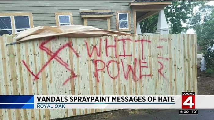 Vandals spray-paint racist messages on homes in Royal Oak