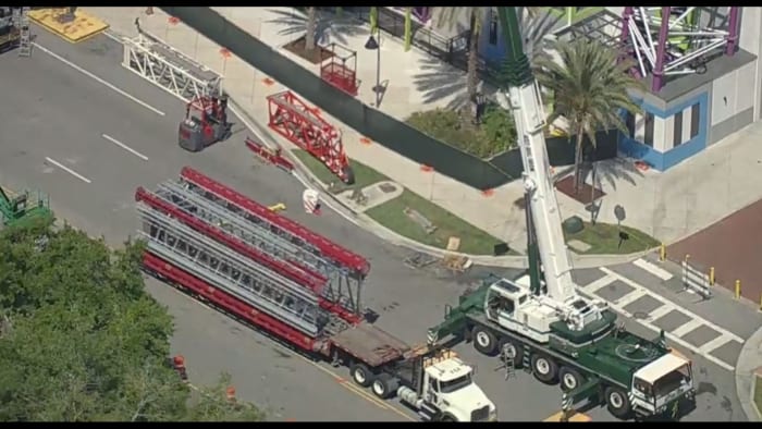 VIDEO: Final pieces of Orlando FreeFall drop tower at ICON Park are removed