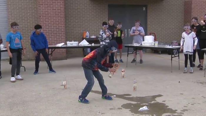 🧪 Science with Sarah: Soda bottle rockets! 🥤🚀