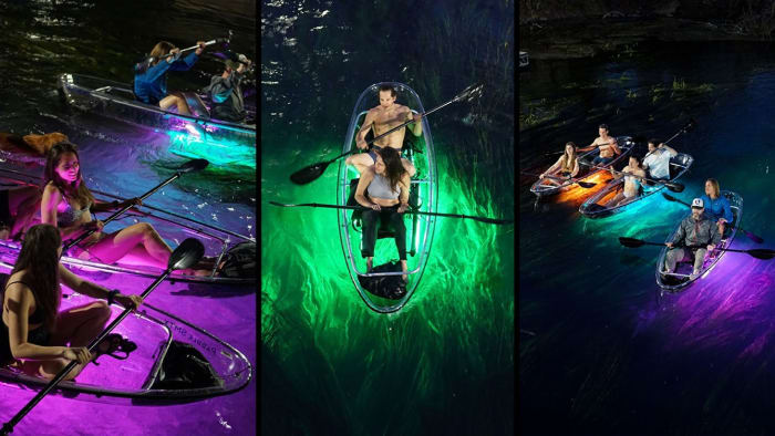 Take a crystal kayak glow tour down the San Marcos River this summer