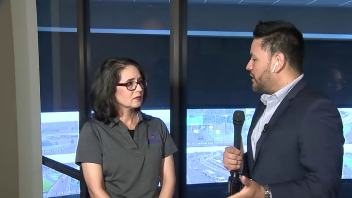 WATCH: KSAT 12 Traffic Reporter RJ Marquez interviews TxDOT's Laura Lopez prior to Monday's ...