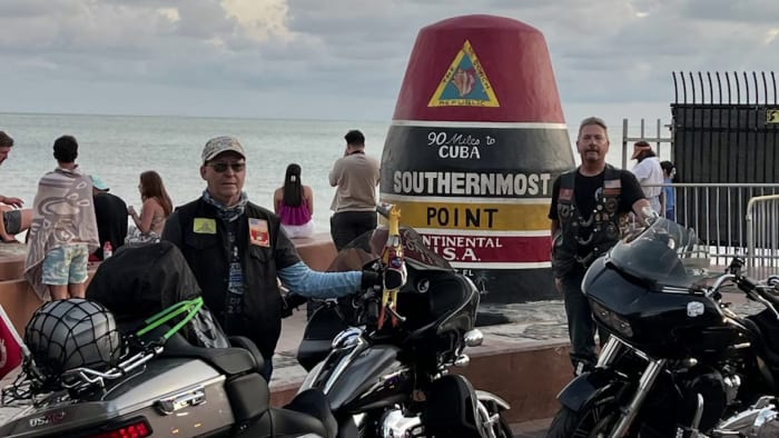 Two Marines riding their motorcycles across the country to raise money ...