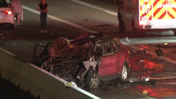 Motorcyclist Dead After Fiery Crash Involving Suv On Sw Freeway Near