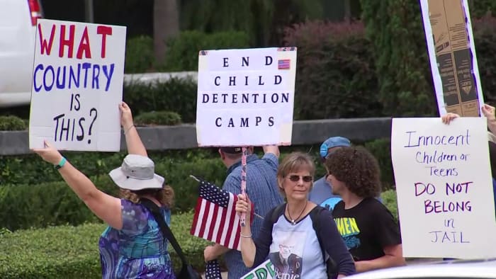 Protest over "inhumane" detention centers