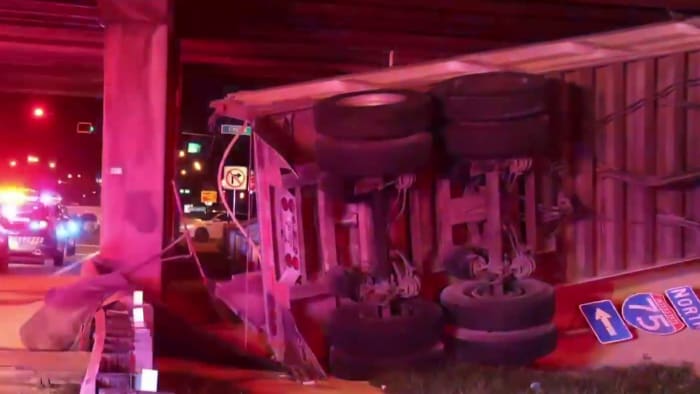 Trailer detaches from big rig during crash on I-75 in Florida, closing ...