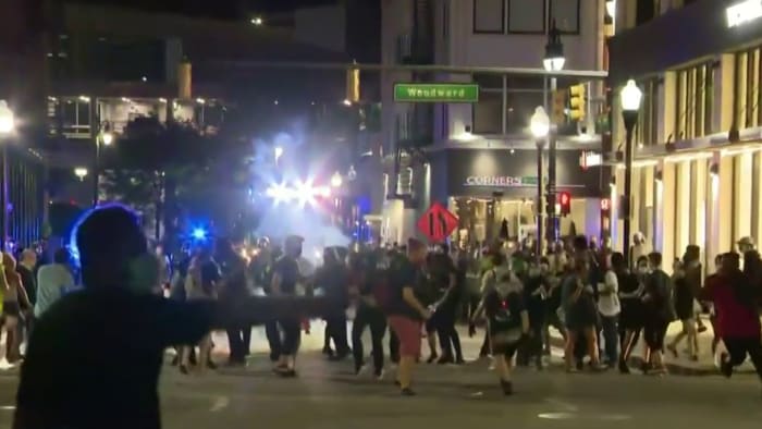 Dozens tear-gassed, arrested on Woodward Avenue amid Downtown Detroit ...