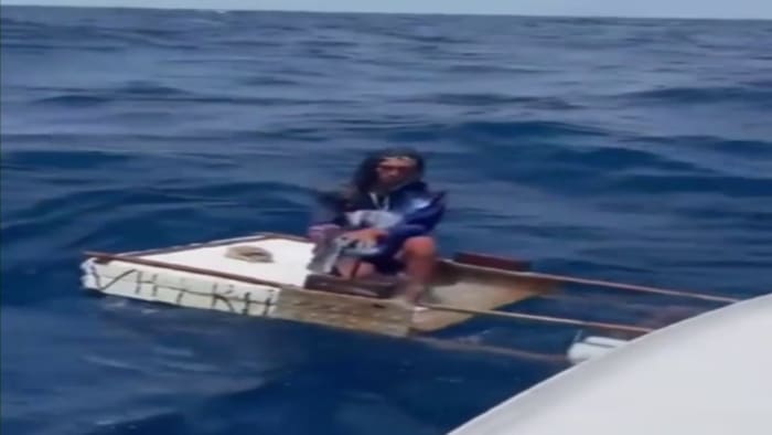 Boaters help rescue man on makeshift raft who said he came from Cuba