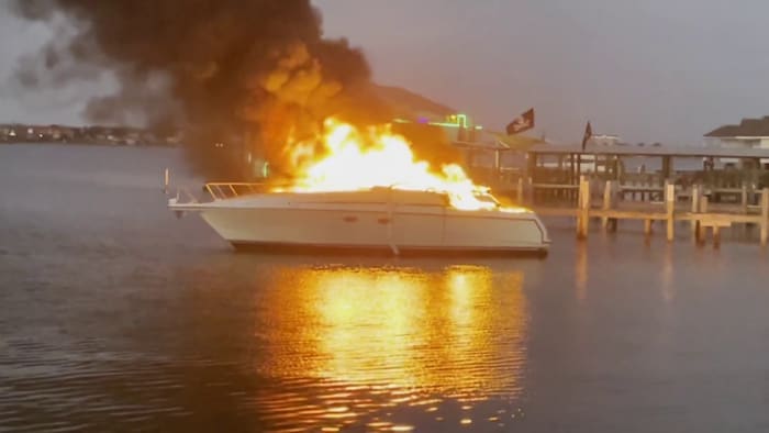 VIDEO: No injuries reported after boat catches on fire at southeast ...