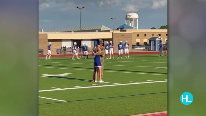 Dad Surprises Daughter At High School