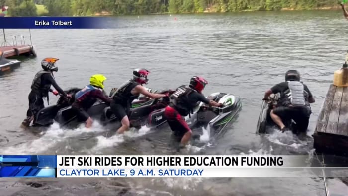 Leaders raising money on jet skis for higher education