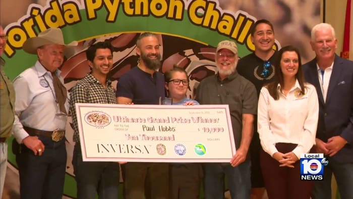 Tennessee man wins $10k in Florida Python Challenge