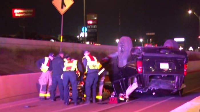 Driver reaching for phone rolls SUV on Hwy 281 ramp, taken to hospital