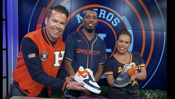 Local sneaker artist designs custom Astros Opening Day kicks live on ...