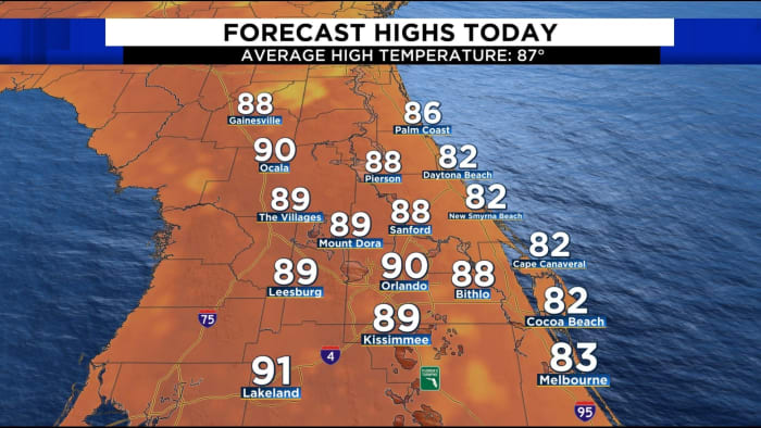 A toasty weekend is expected across central Florida