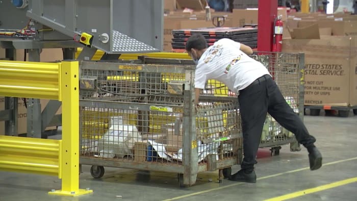 Look inside USPS sorting facility in Orlando