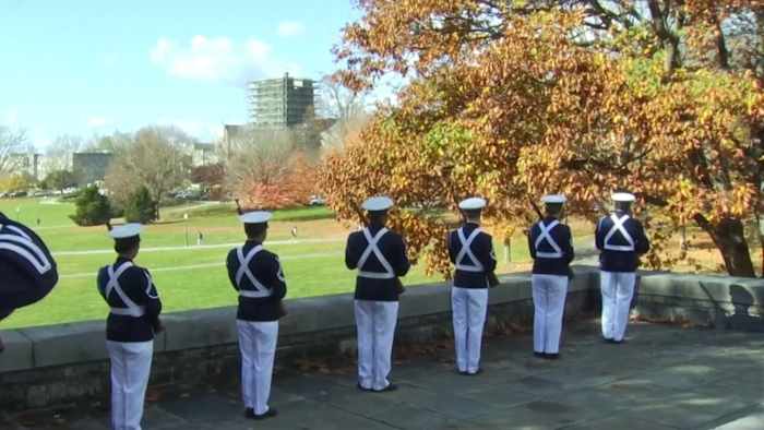 Virginia Tech Corps of Cadets honoring veterans