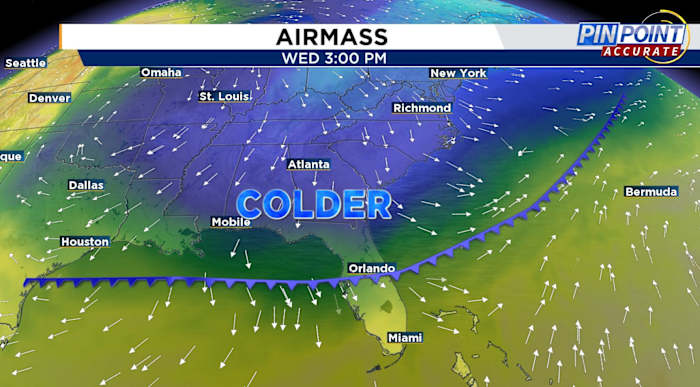 Fall cold front sweeps into Central Florida. Here’s how low temps will go