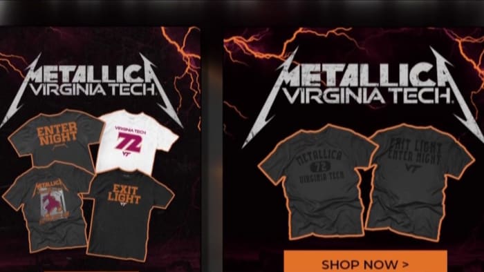 Virginia Tech partners with Metallica for new merchandise