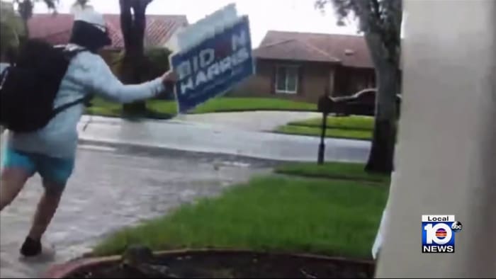 Political sign thefts plague South Florida neighborhoods amid rising ...