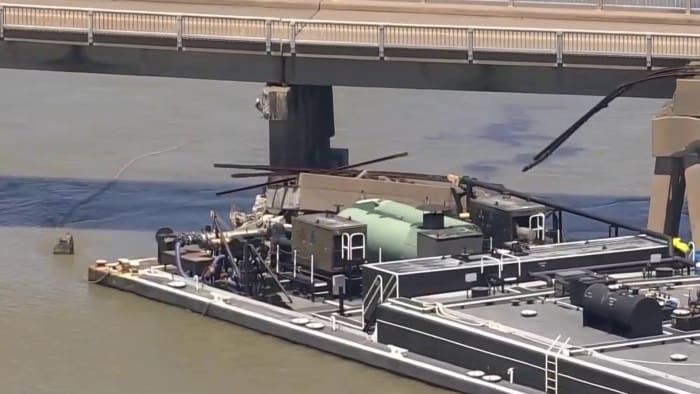 Fuel barge crashes into Galveston bridge, spilling oil and causing ...