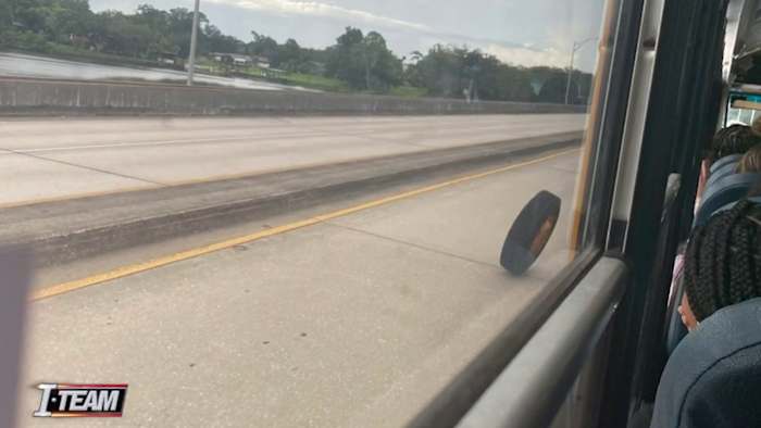 I-TEAM: Frightening video shows Duval County bus wheel fall off with ...