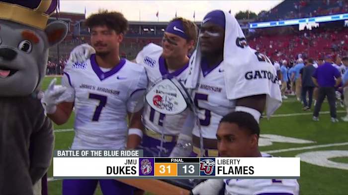 Barnett scores 3 TDs as James Madison rolls past Liberty 31-13