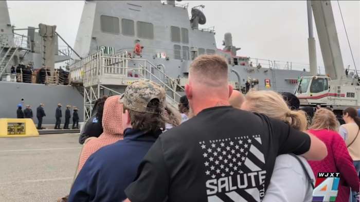 Families bid farewell as USS Mason heads out for deployment from Naval ...