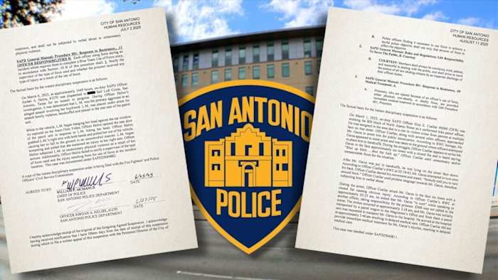 SAPD suspends 2 officers for using excessive force on suspects, records ...