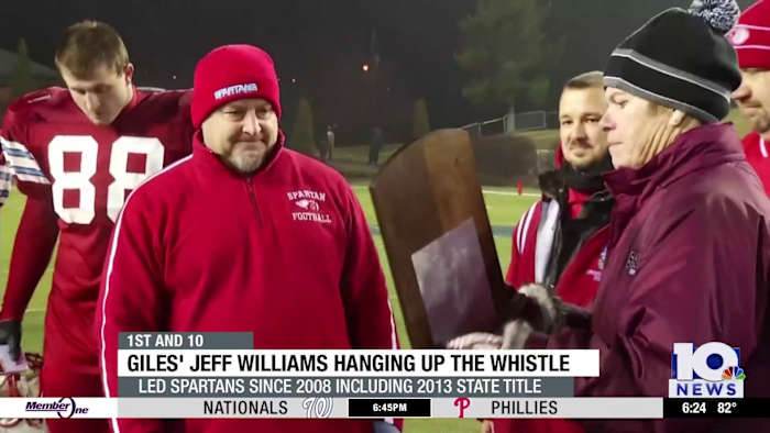 Giles football coach Jeff Williams retires