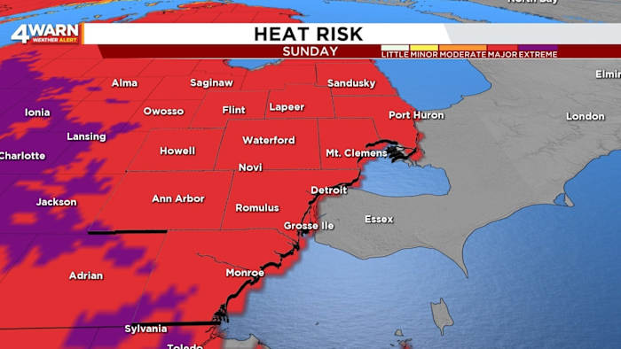 4Warn Weather Alert: Extreme Heat Warning in effect for Metro Detroit