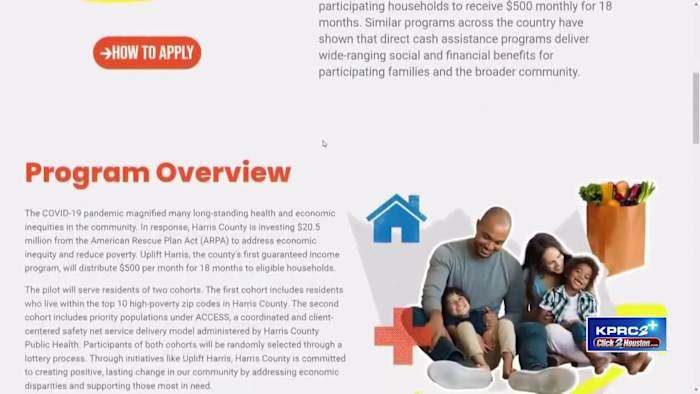 Pilot program ‘Uplift Harris’ notifying recipients of $500 monthly grant