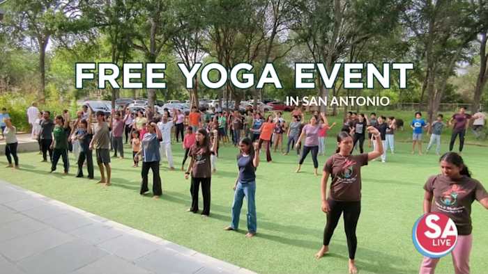 Free yoga event for International Day of Yoga this weekend at Hemisfair