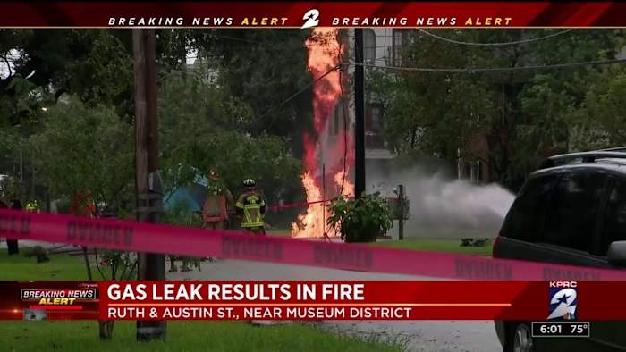 Gas leak results in fire