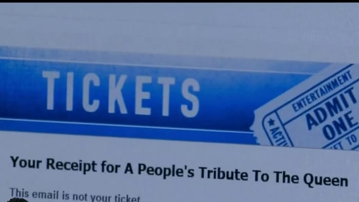 Tribute concert ticket warning