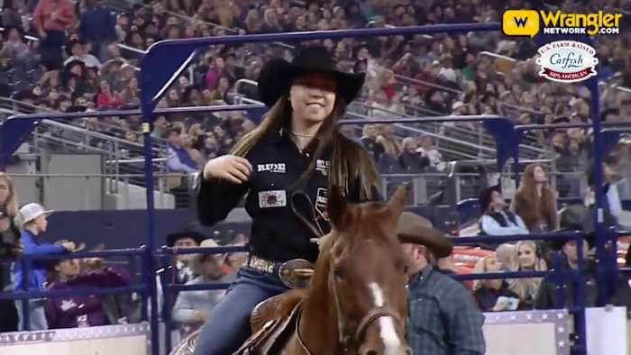 Madison Outhier wins roping competition