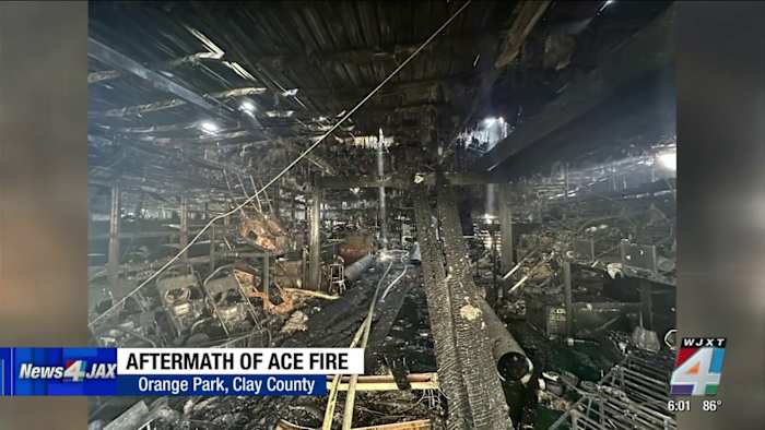 Aftermath of fire at Ace Hardware store in Orange Park